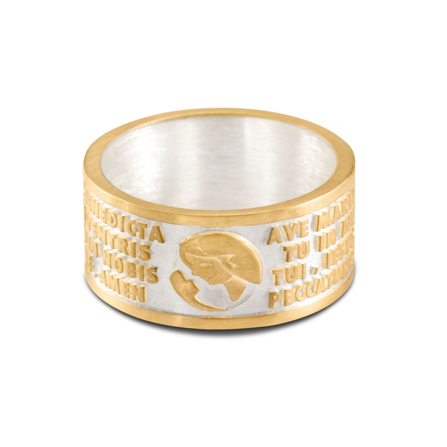 White and Gold Ave Maria Ring - Anellissimo