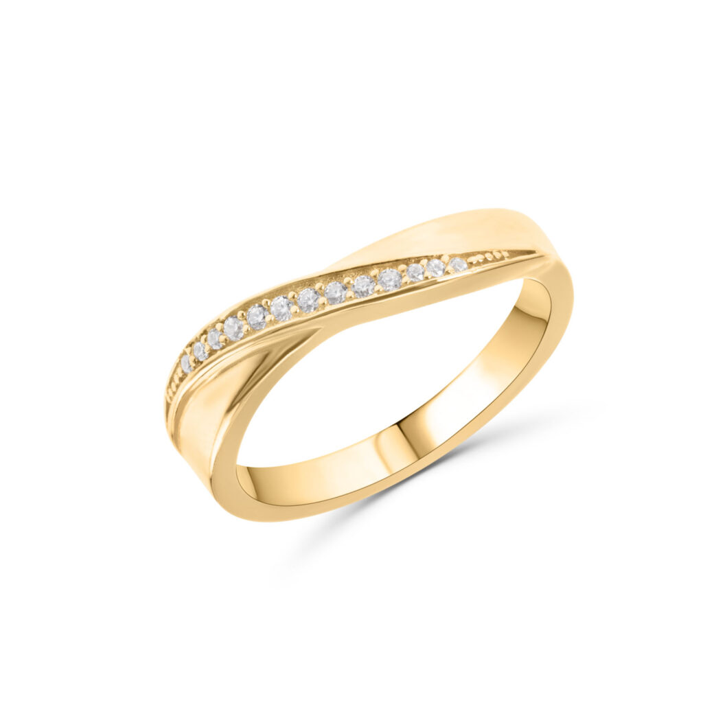 Gold Plated Crossing Ring - Anellissimo