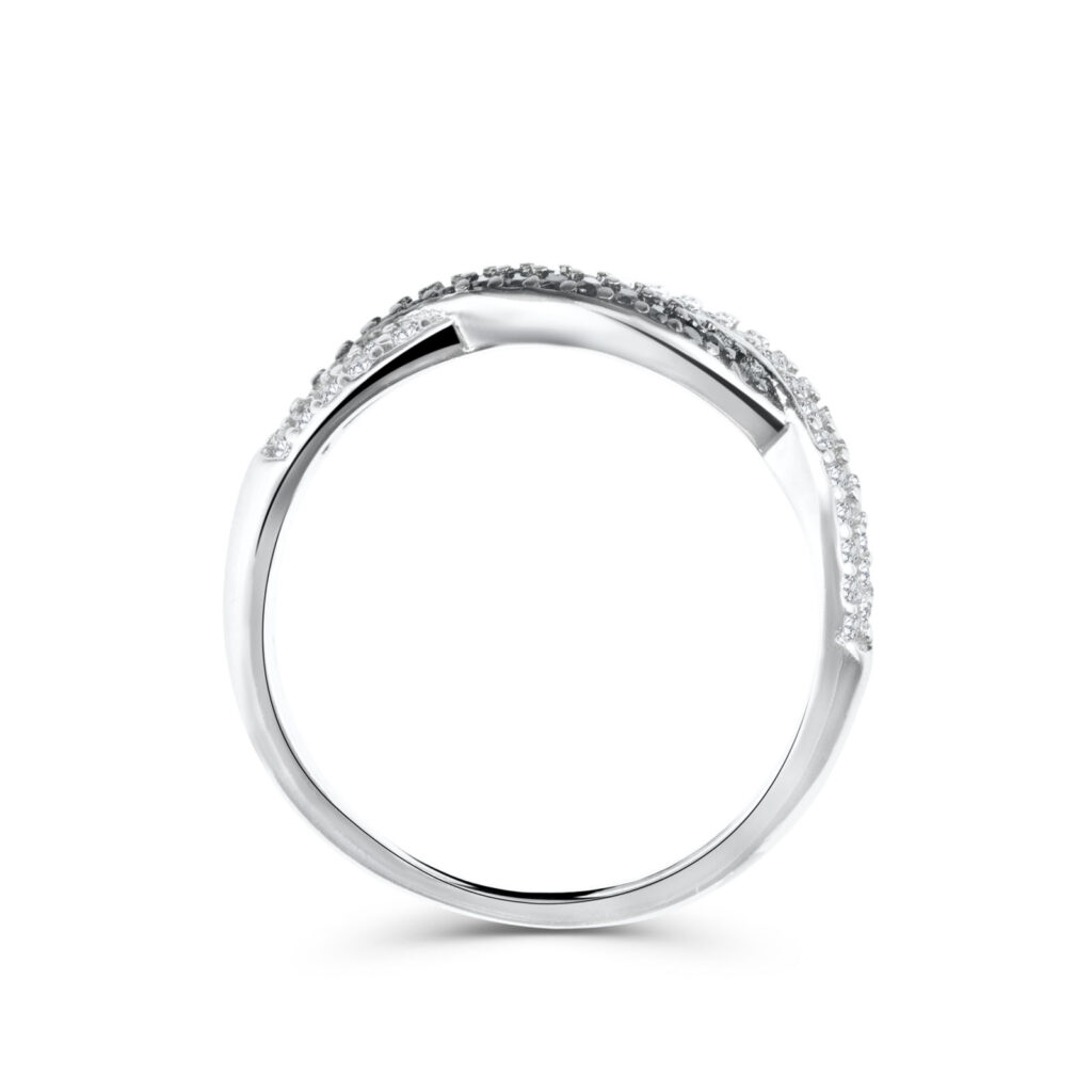 Black and White Small Braid Ring - Anellissimo