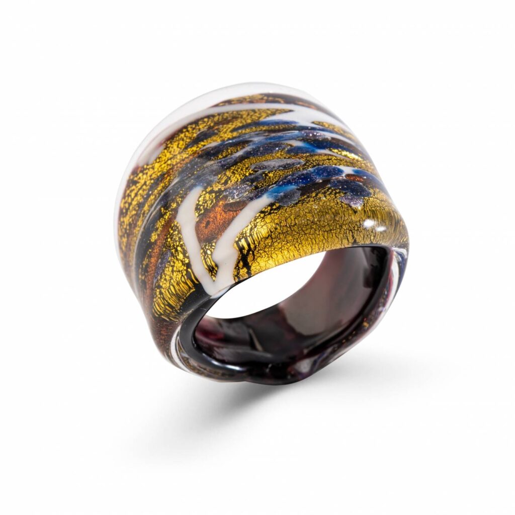 Murano Glass Gold band ring - Anellissimo
