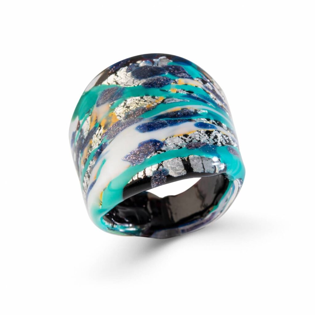 Murano Glass Multicolour band ring - Anellissimo