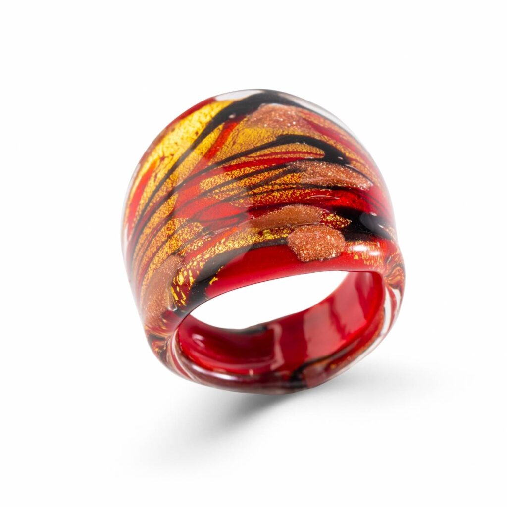 Murano Glass Ruby band ring - Anellissimo
